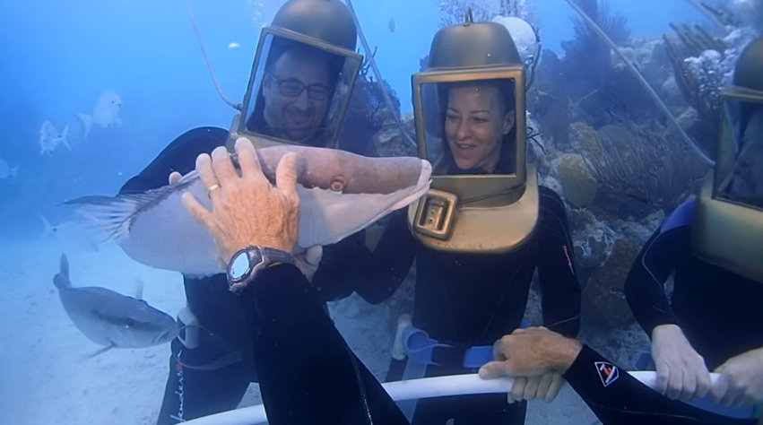 “Charles Bites Leroy” During Helmet Dive - Forever Bermuda